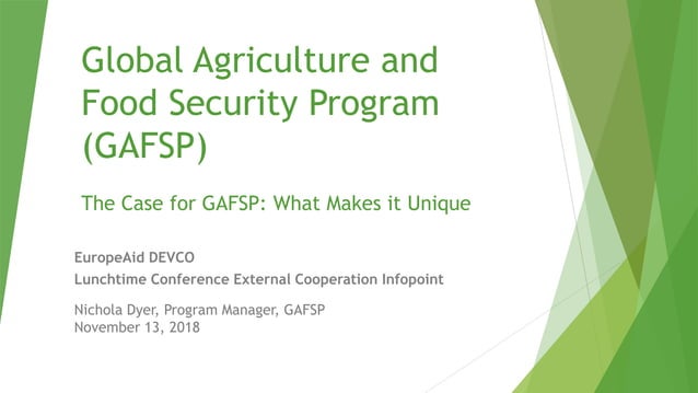 Global Agriculture and Food Security Program (GAFSP) | PDF