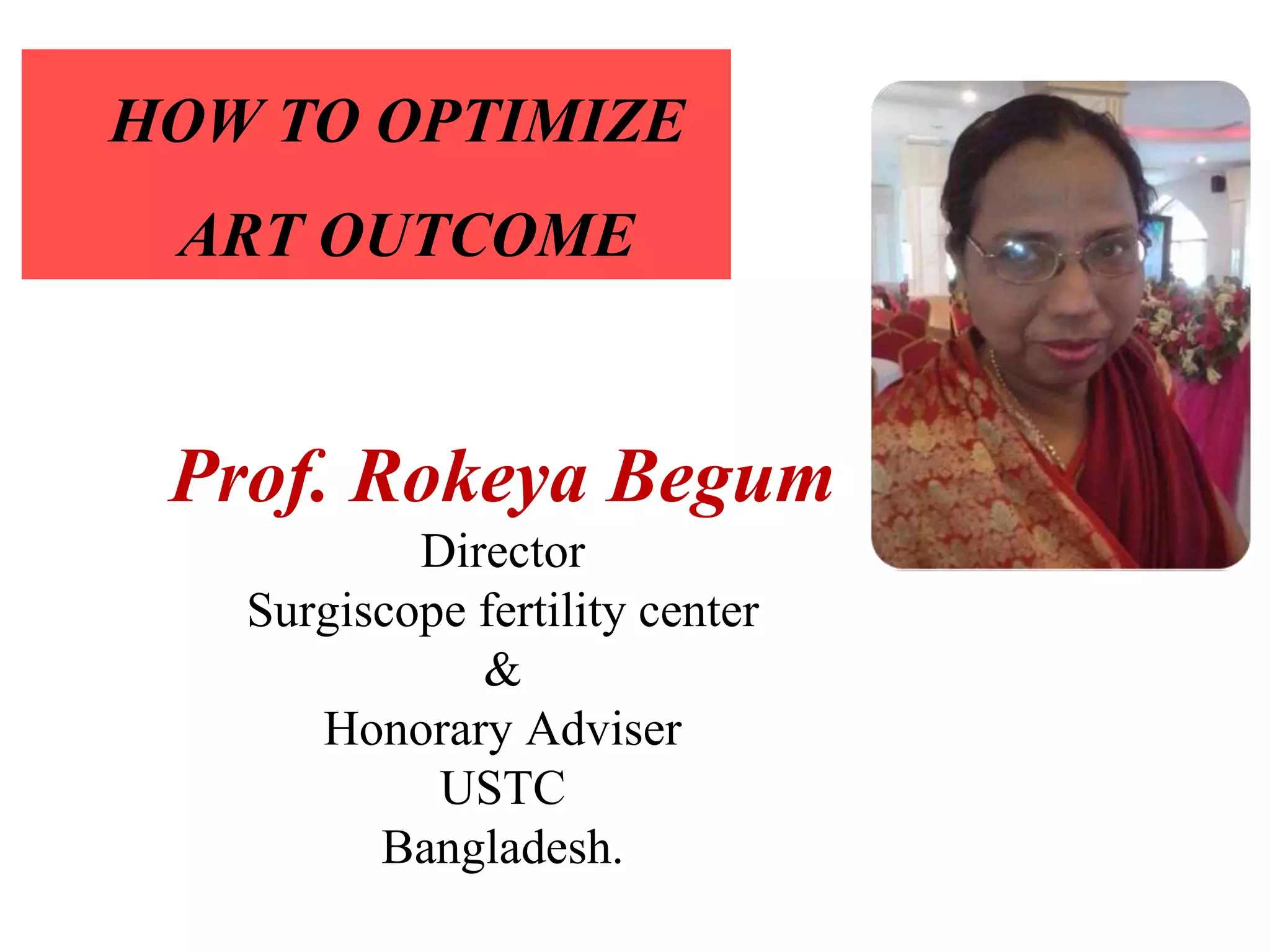 HOW TO OPTIMIZE ART OUTCOME | PPTX