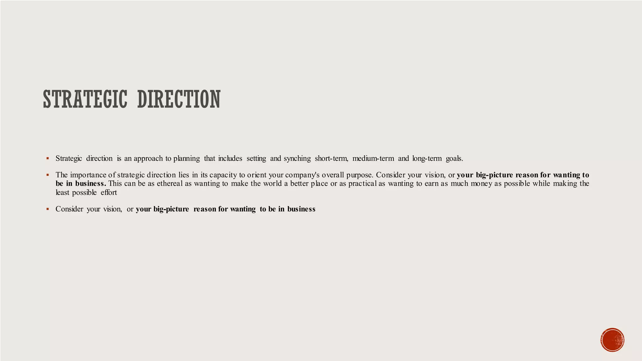 Role of strategic direction in organization design | PPT