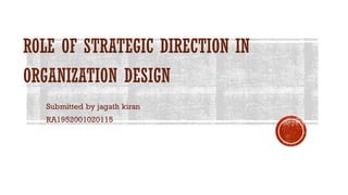 Role of strategic direction in organization design | PPT