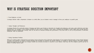Role of strategic direction in organization design | PPT