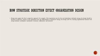 Role of strategic direction in organization design | PPT