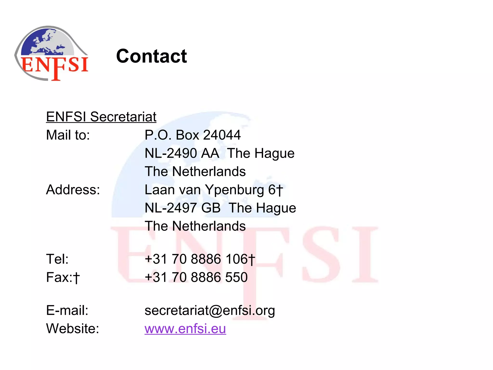 Presentation new ENFSI website AM2012 | PPT