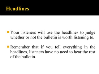 Presentation news bulletin | PPT