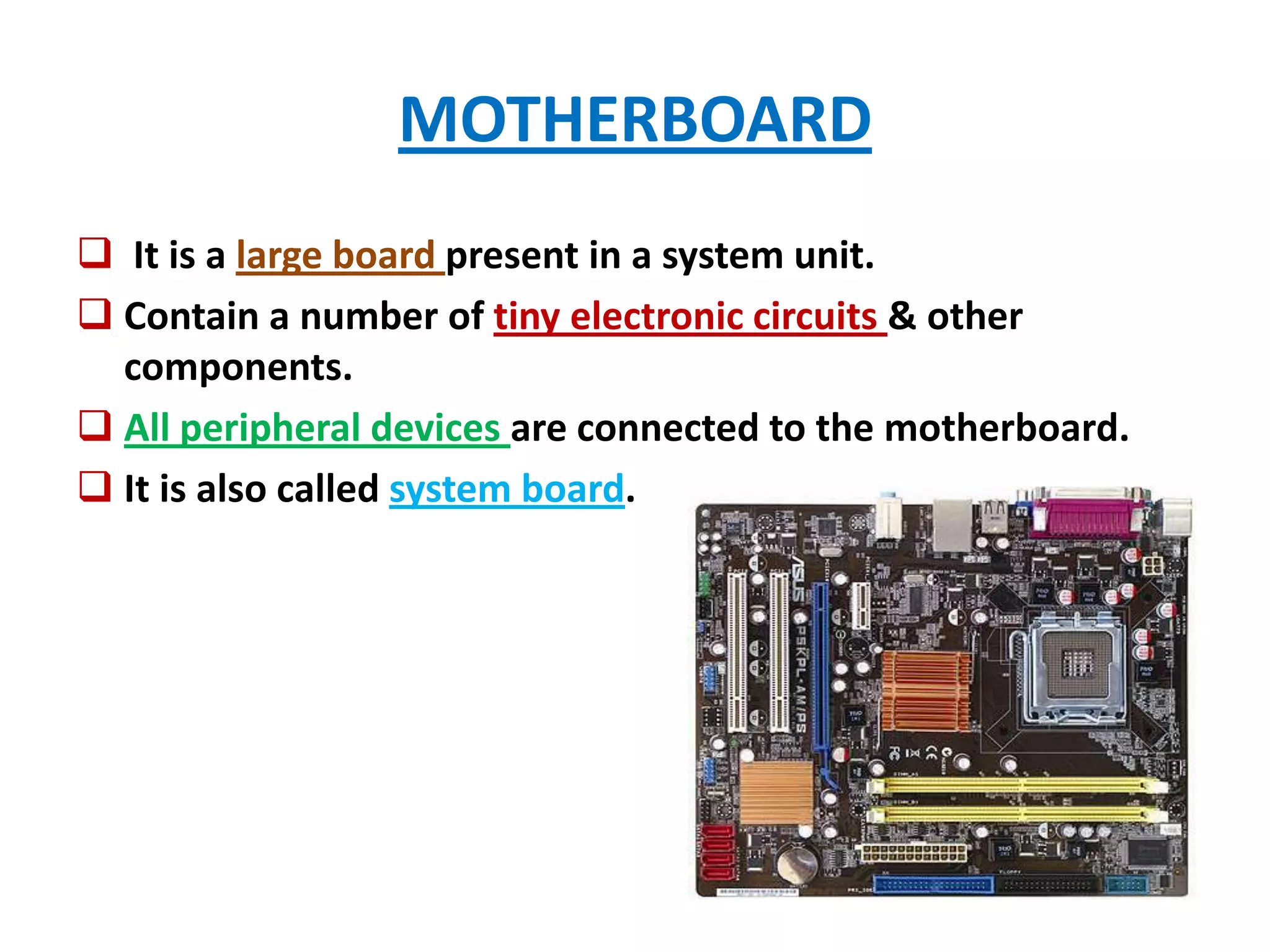 COMPONENTS OF SYSTEM UNIT | PPTX