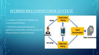 recommendation system techunique and issue | PPT