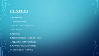 recommendation system techunique and issue | PPT