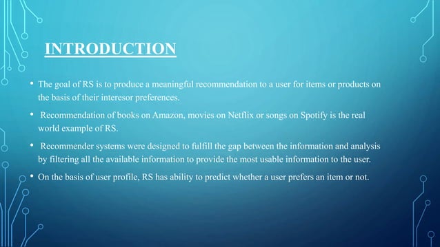 recommendation system techunique and issue | PPT