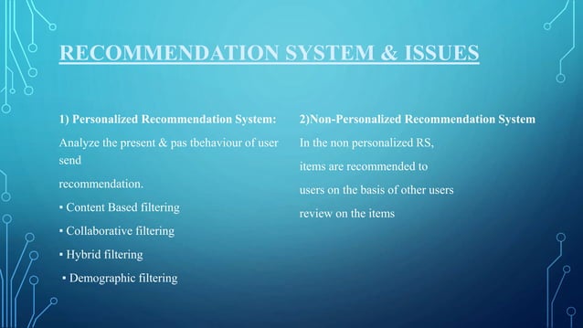 recommendation system techunique and issue | PPT