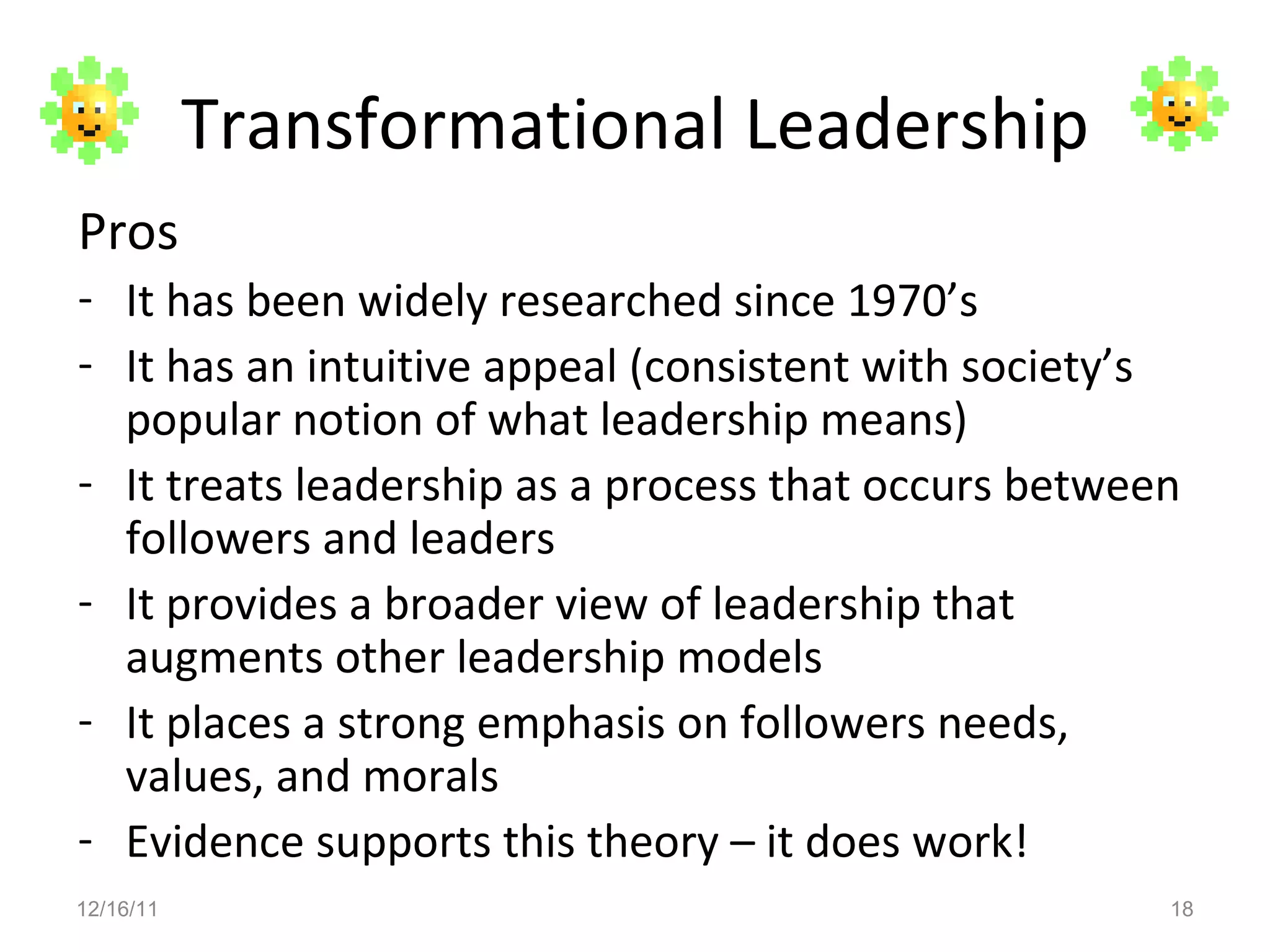 transformational leadership.transactional leadership.interpersonal ...