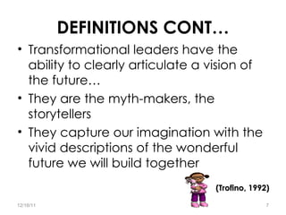 transformational leadership.transactional leadership.interpersonal ...