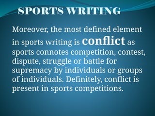Sports writing tips, the do's and don t's to improve writing skills | PPTX