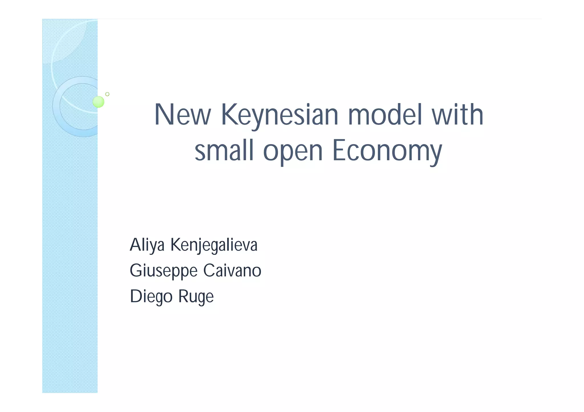 New Keynesian Model in Open Economy | PDF