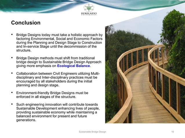 Sustainable Bridge Design | PPTX | Civil Engineering Industry | Industries