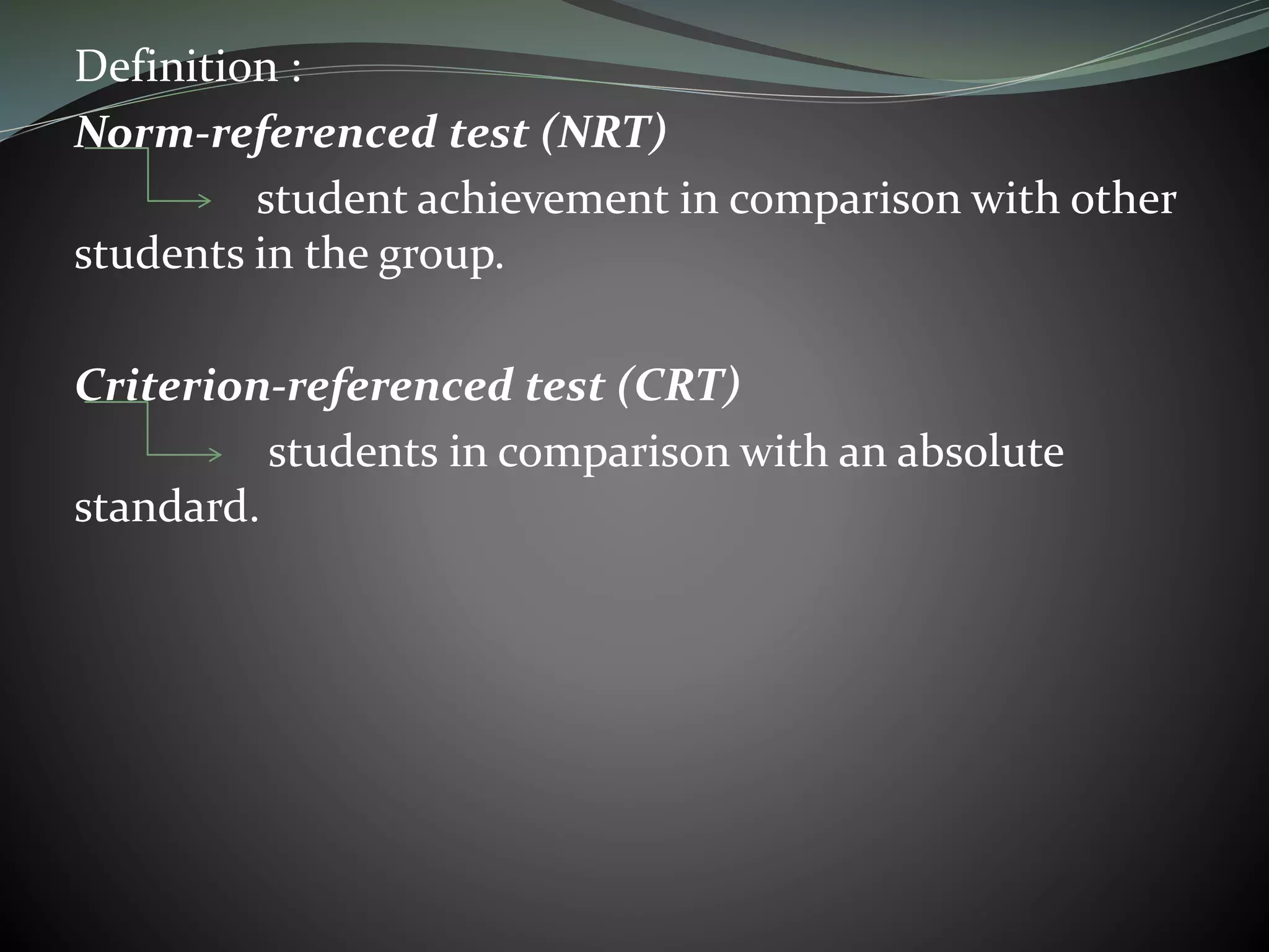 ppt norm reference and criteration test | PPTX