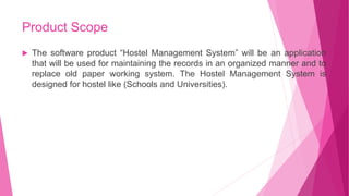Presentation Of Hostel Management System SRS | PPTX