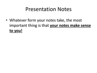Presentation notecards | PPT