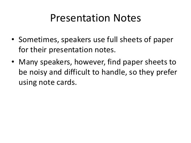 Presentation notecards