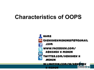 OOPS Characteristics | PPT