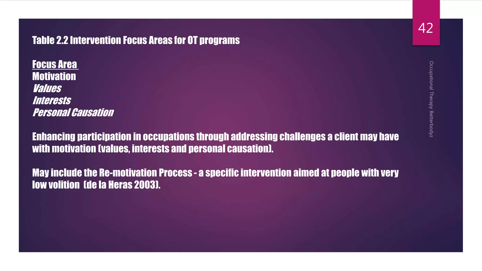 Occupational Therapy Framework to Rehabilitation Inventions | PPTX