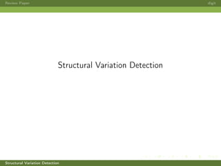 Structural Variation Detection | PDF