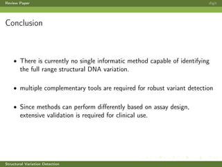 Structural Variation Detection | PDF