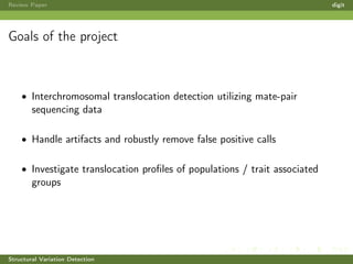 Structural Variation Detection | PDF