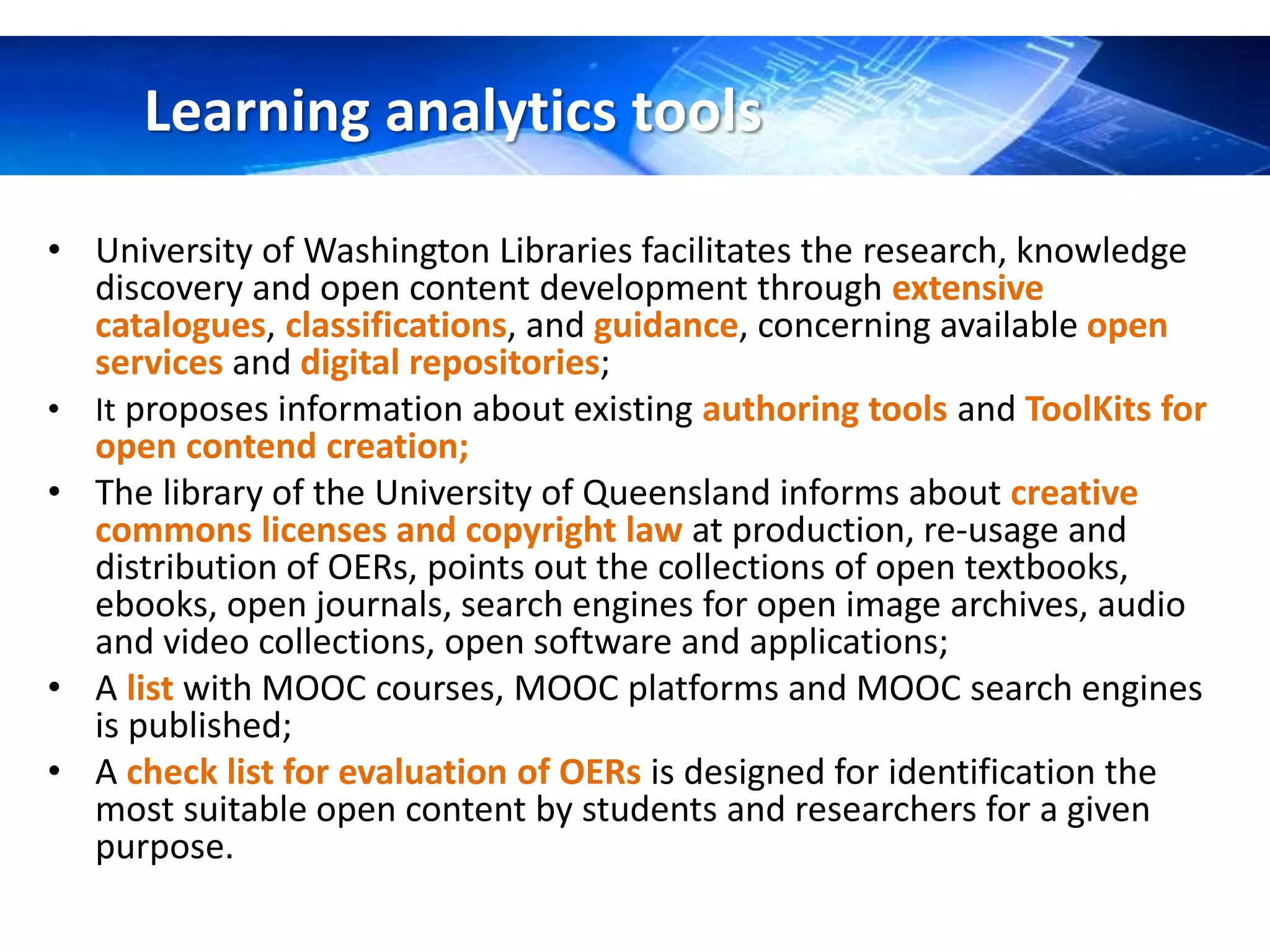 Presentation Learning Analytics Open Educational Resources | PPT