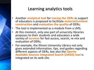 Presentation Learning Analytics Open Educational Resources | PPT