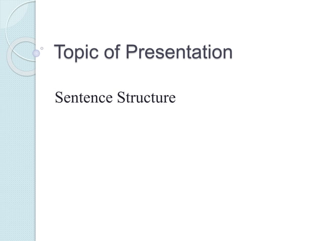 Sentence Structure | PPTX