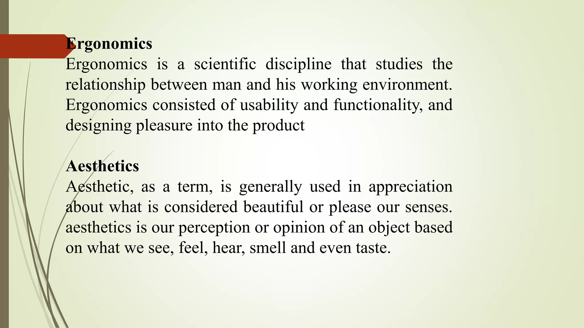 Presentation of aesthetic and ergonomic in design of any product | PPTX