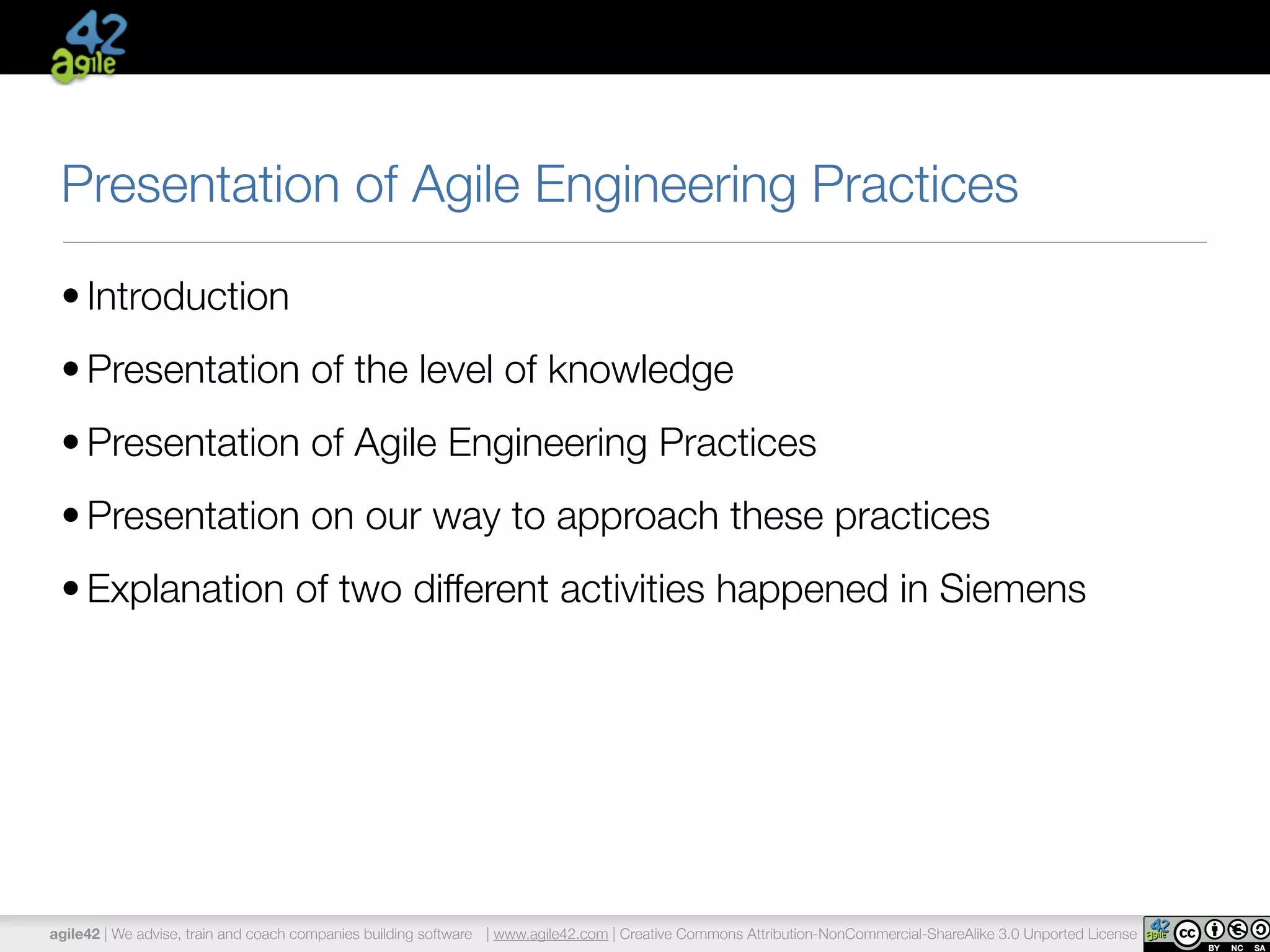 Presentation of agile engineering practices | PPT