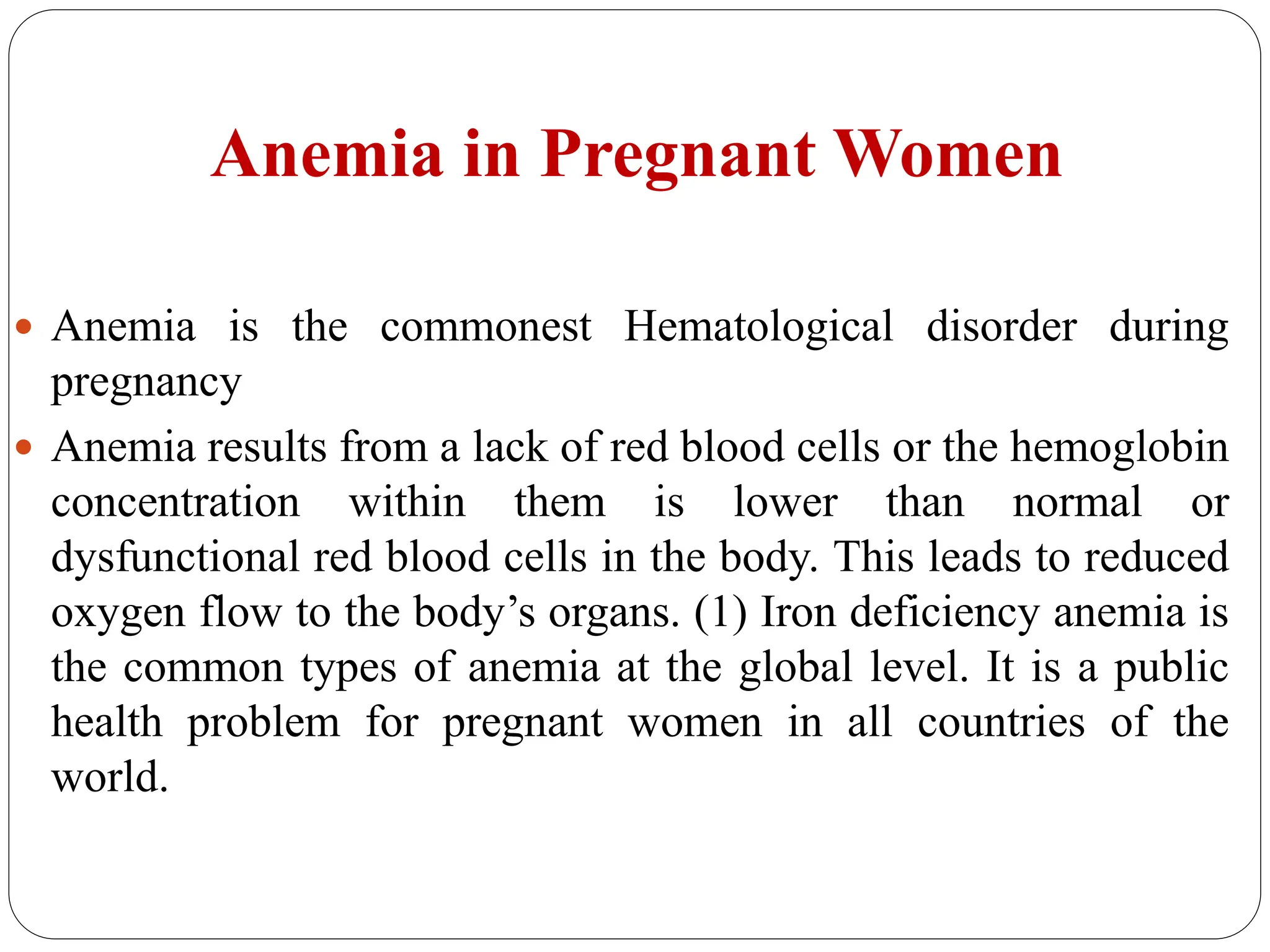presentation of Anemia and classification | PPTX
