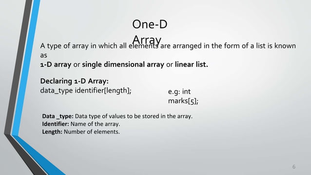 Presentation of array | PPT