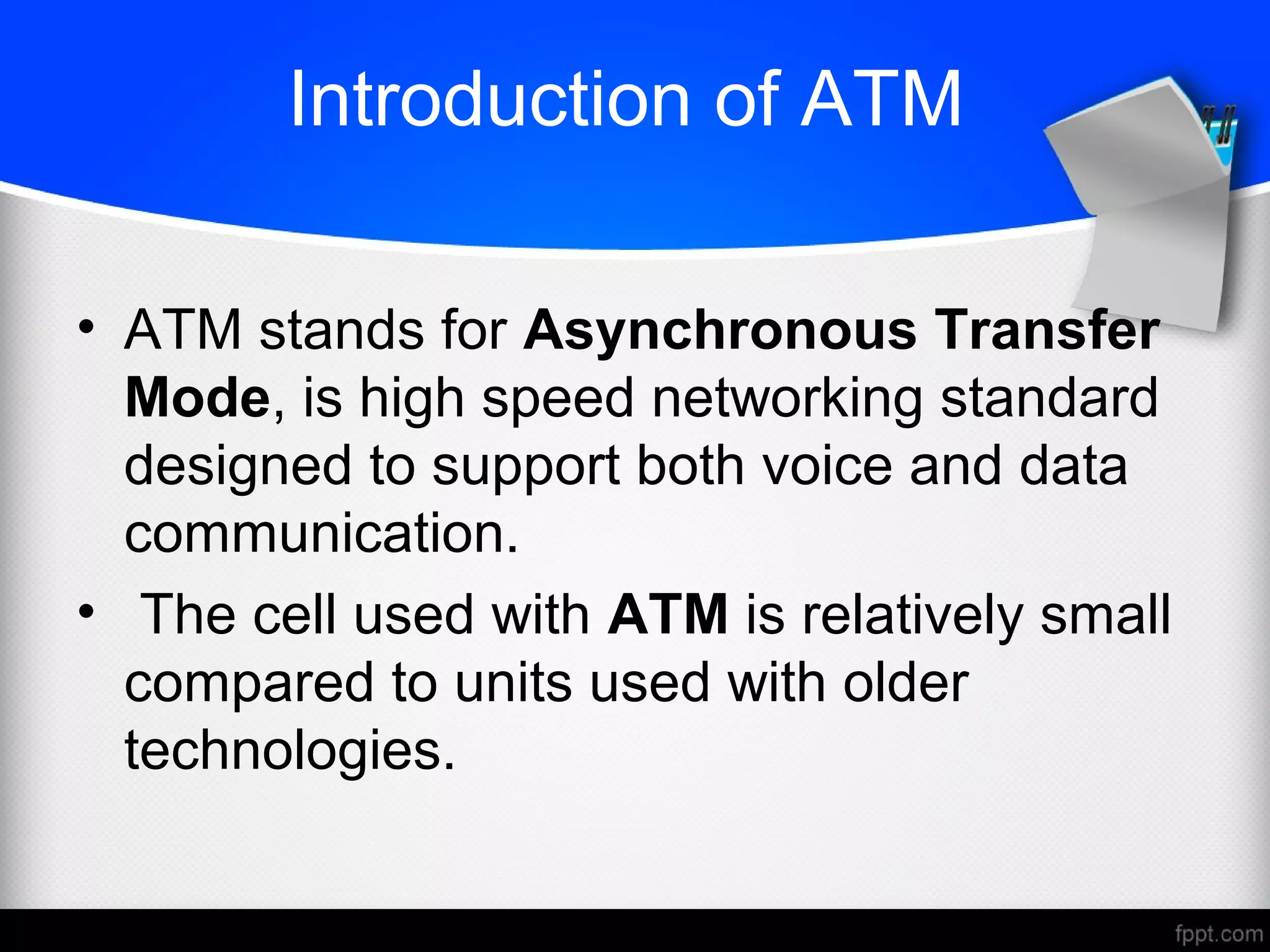 Presentation of atm(us) in data communication | PPT