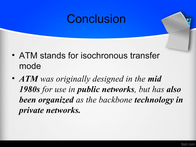 Presentation of atm(us) in data communication | PPT
