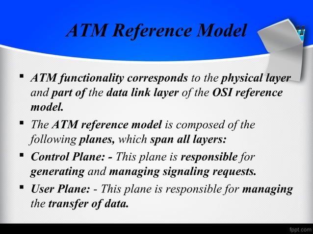 Presentation of atm(us) in data communication | PPT