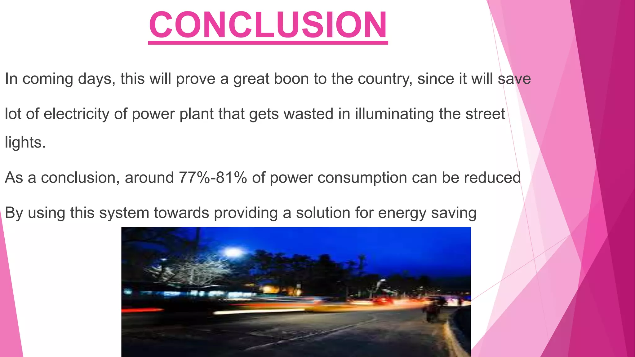 Presentation of automatic street light | PPTX