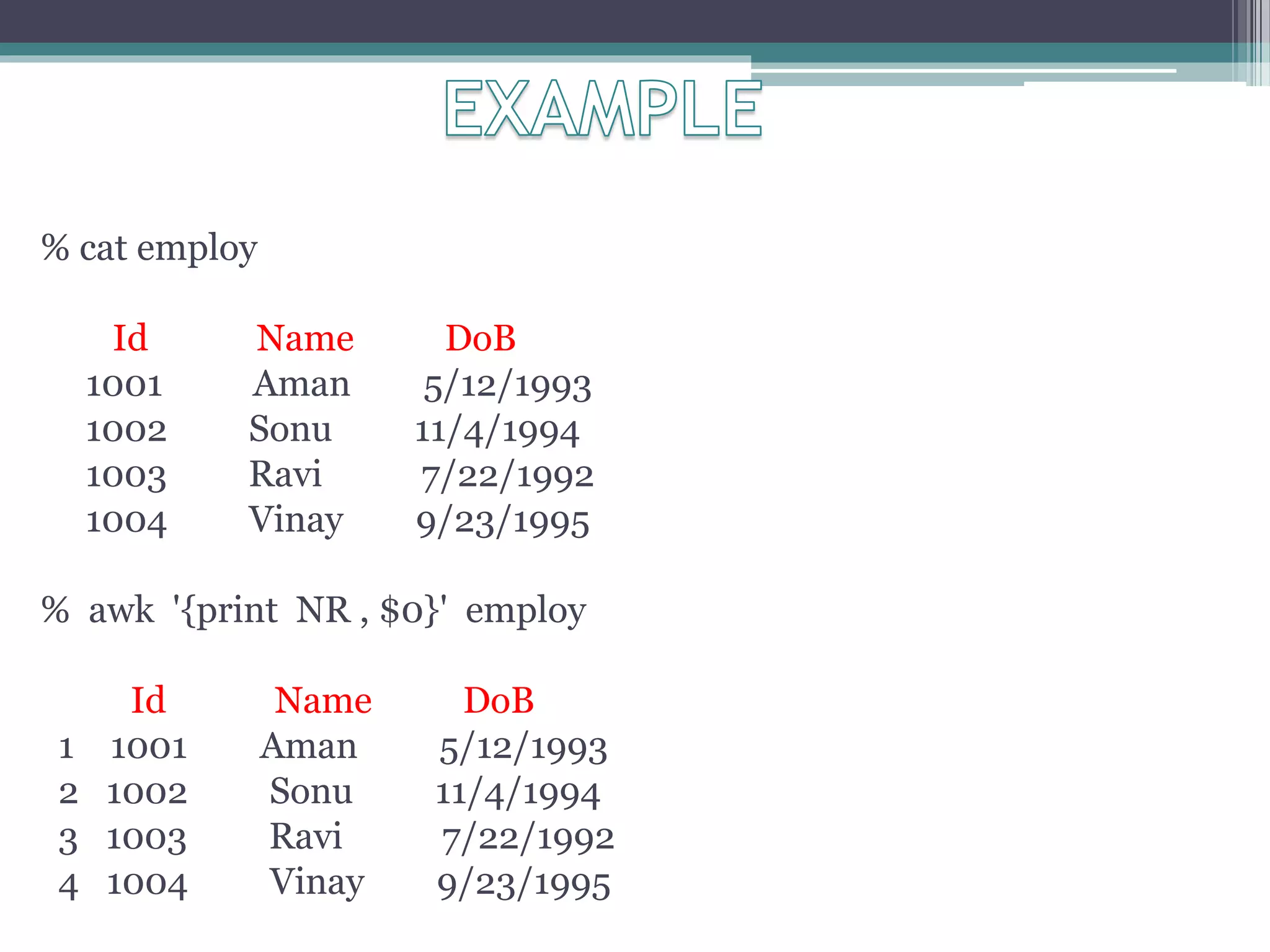 Presentation of awk | PPTX