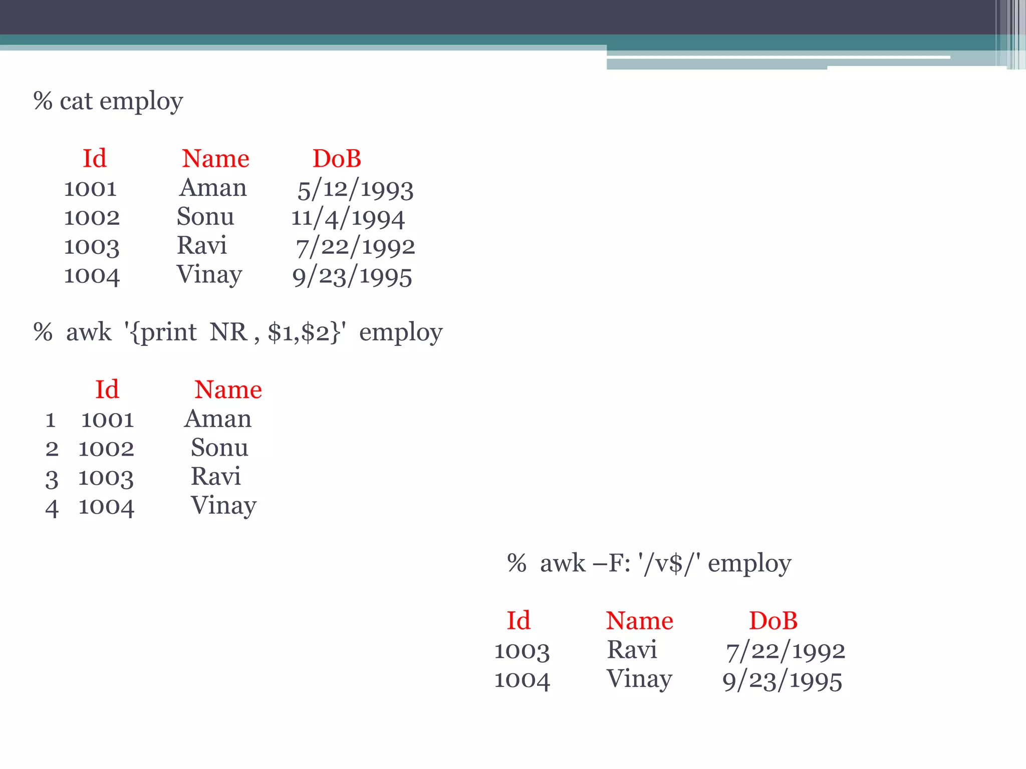 Presentation of awk | PPTX