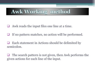 Presentation of awk | PPTX