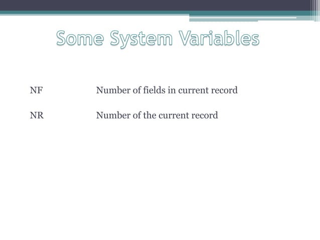 Presentation of awk | PPTX | Programming Languages | Computing