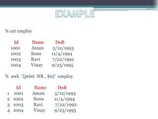 Presentation of awk | PPTX