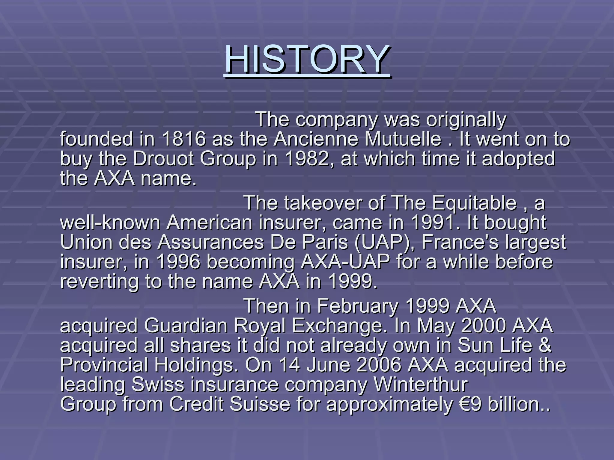 Presentation of axa group | PPT