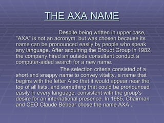 Presentation of axa group | PPT