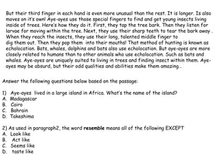 Presentation of aye ayes | PPTX | Africa Travel | Travel Locations