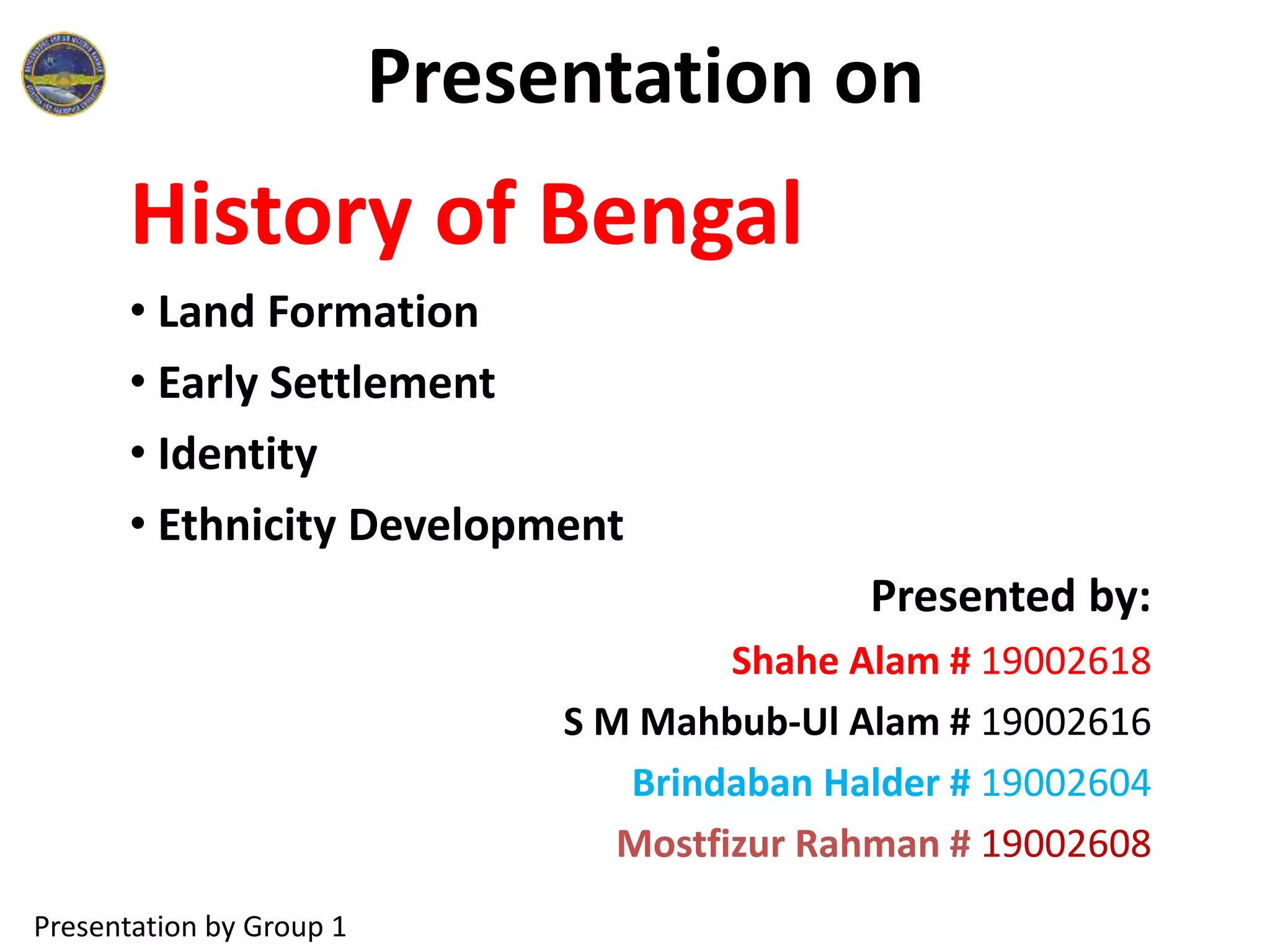 History of Bengal (Ancient to Modern Period) | PPTX