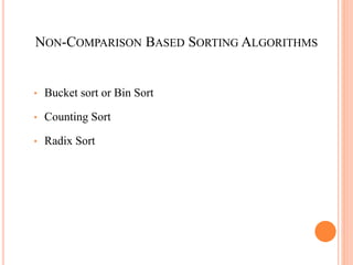 Bucket sort- A Noncomparision Algorithm | PPT
