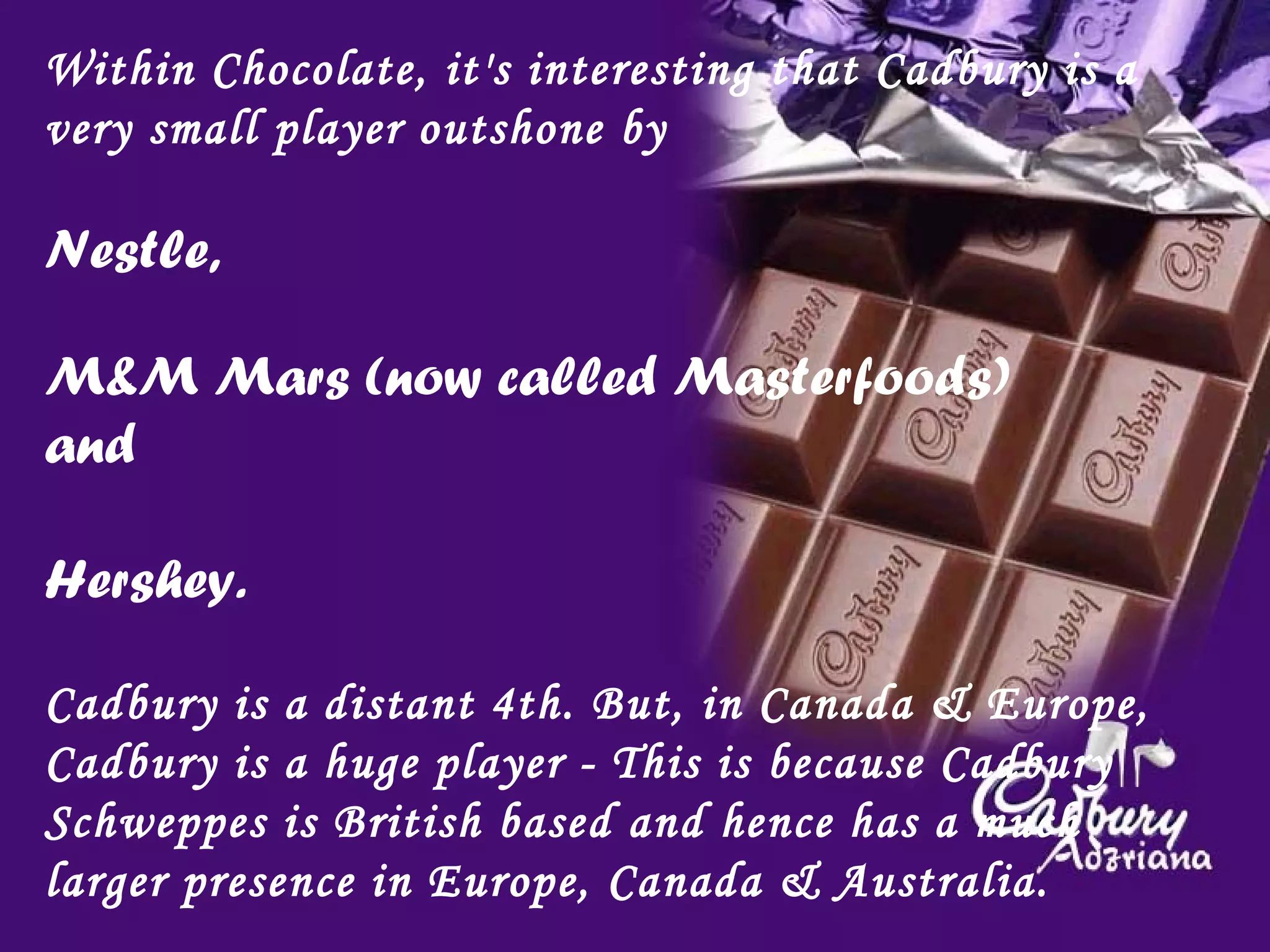 Presentation of cadbury | PPT