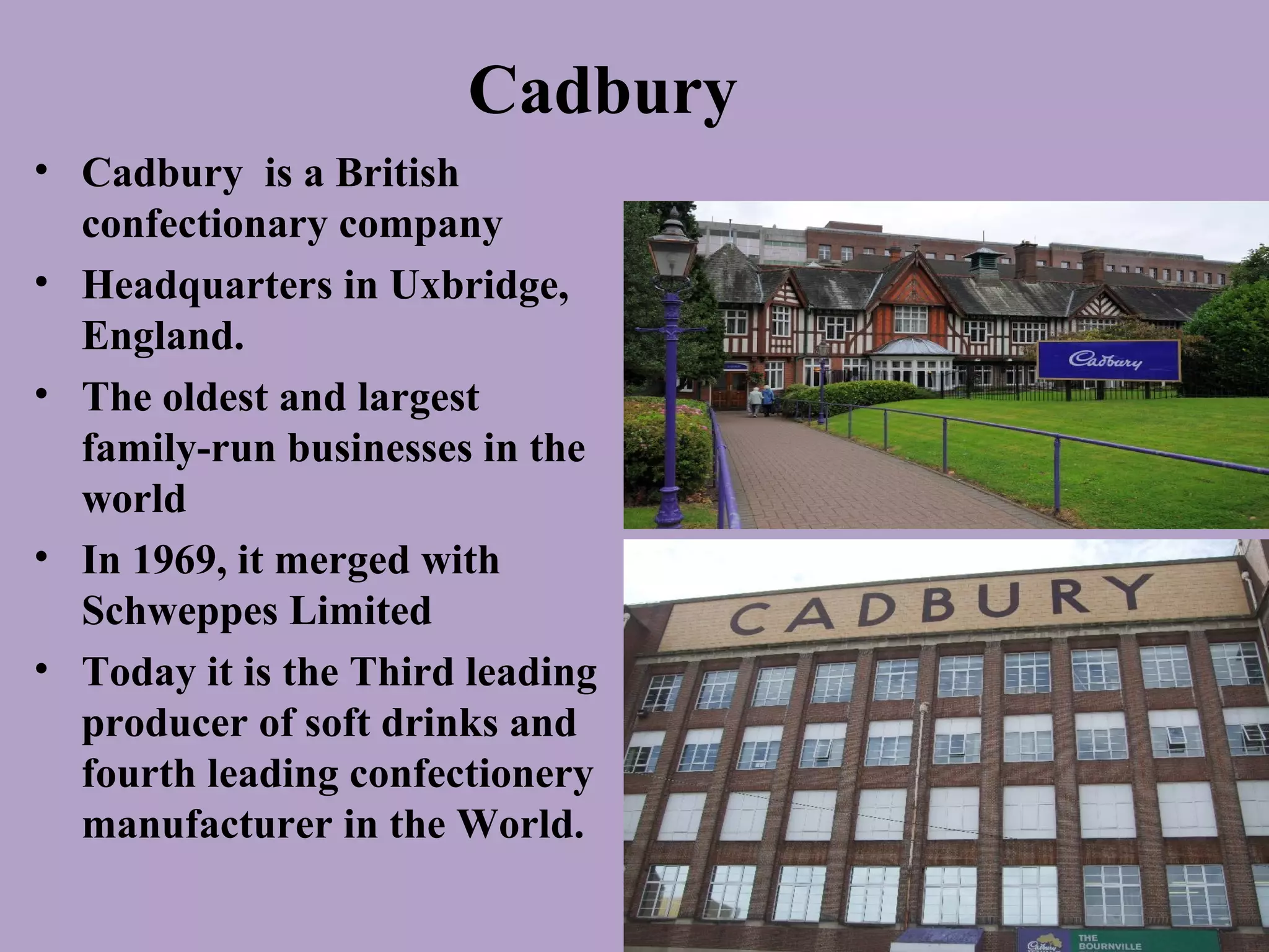 Presentation of cadbury | PPT